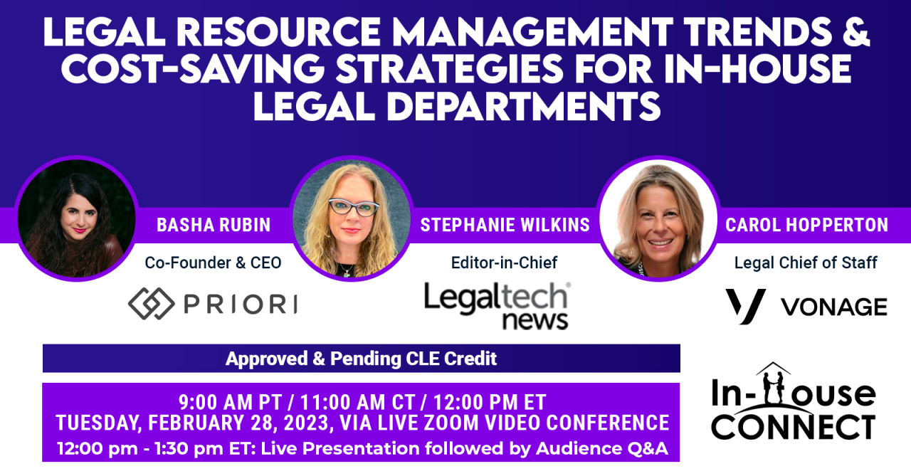 Outside Counsel Cost Savings Trends & Strategies – CLE Webinar - Priori ...