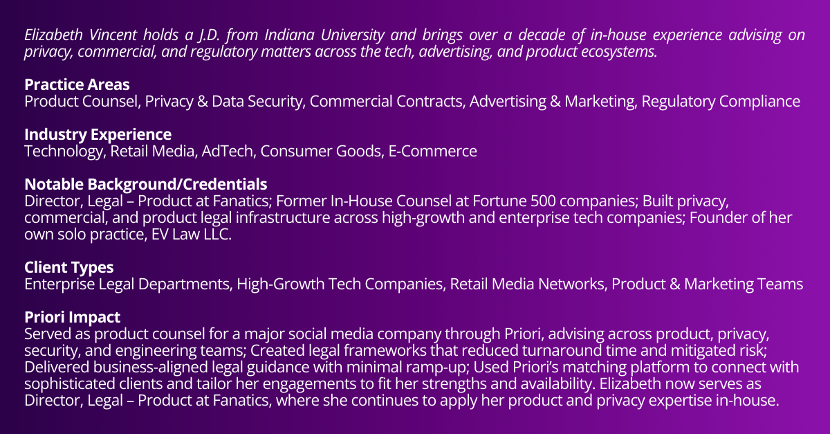 Provider Spotlight: Elizabeth Vincent on Embedding Legal into Product ...
